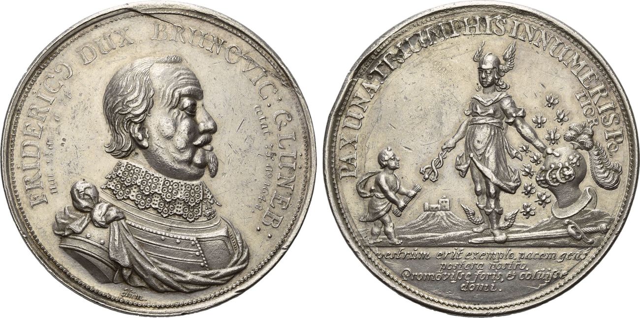 Braunschweig-Lüneburg: Linie Lüneburg-Celle, Medaille Friedrich von Celle, 1636-1648, selten ...