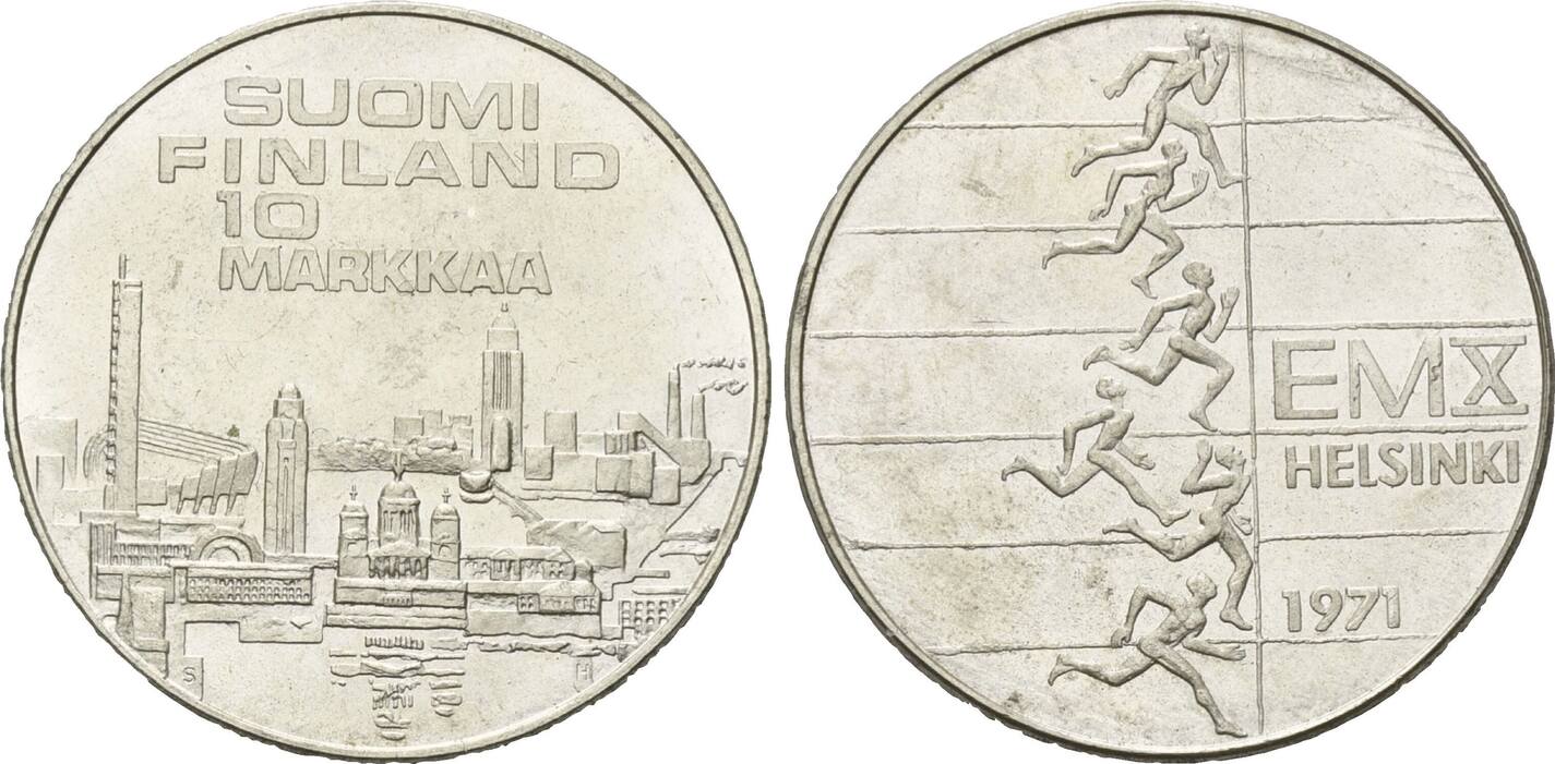 Finnland, 10 Markkaa 1971, 10. Leichtathletik EM, BU | MA-Shops