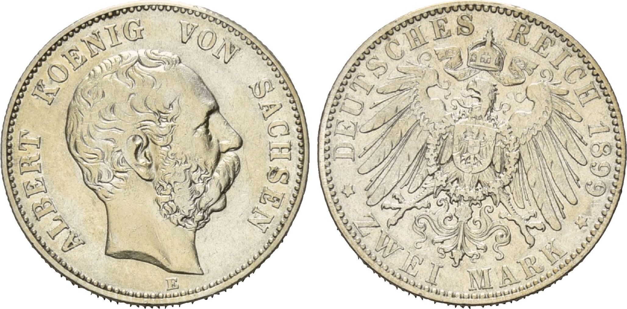 Sachsen, 2 Mark 1899 E, Albert 1873-1902, UNC- | MA-Shops