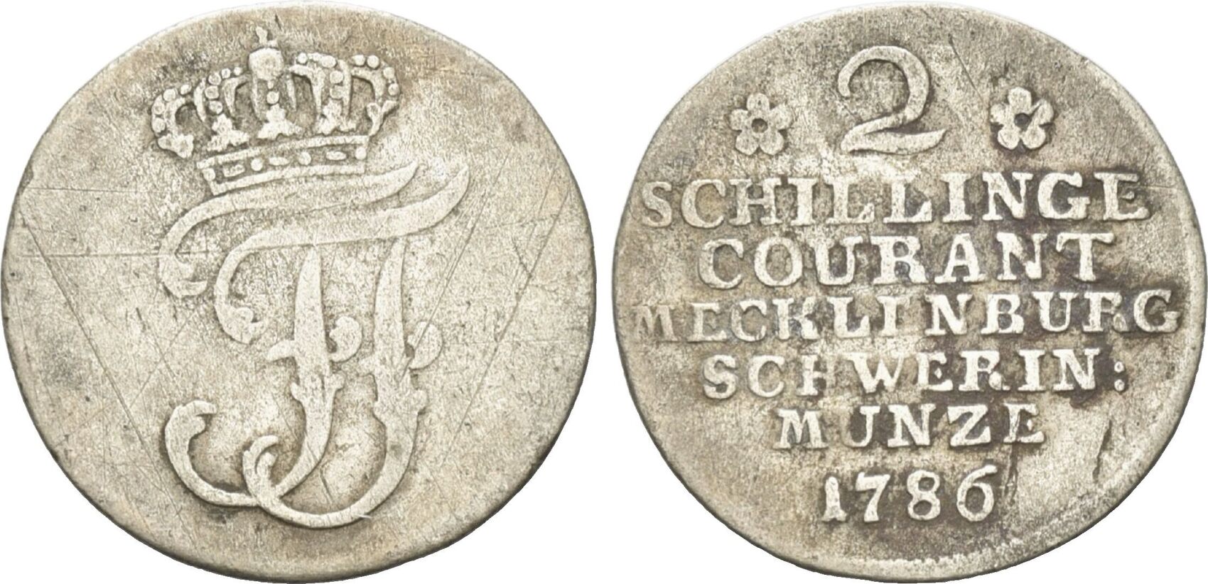 Mecklenburg-Schwerin, 2 Schilling 1786, Friedrich Franz I. 1785-1837, s / VF | MA-Shops