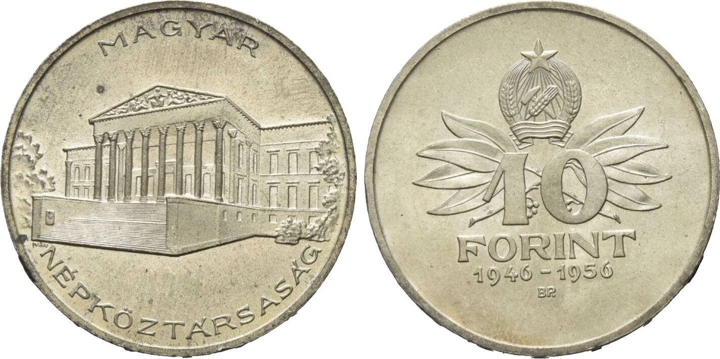 Ungarn, 10 Forint 1956, 10 Jahre Währungsreform - Nationalmuseum, UNC ...