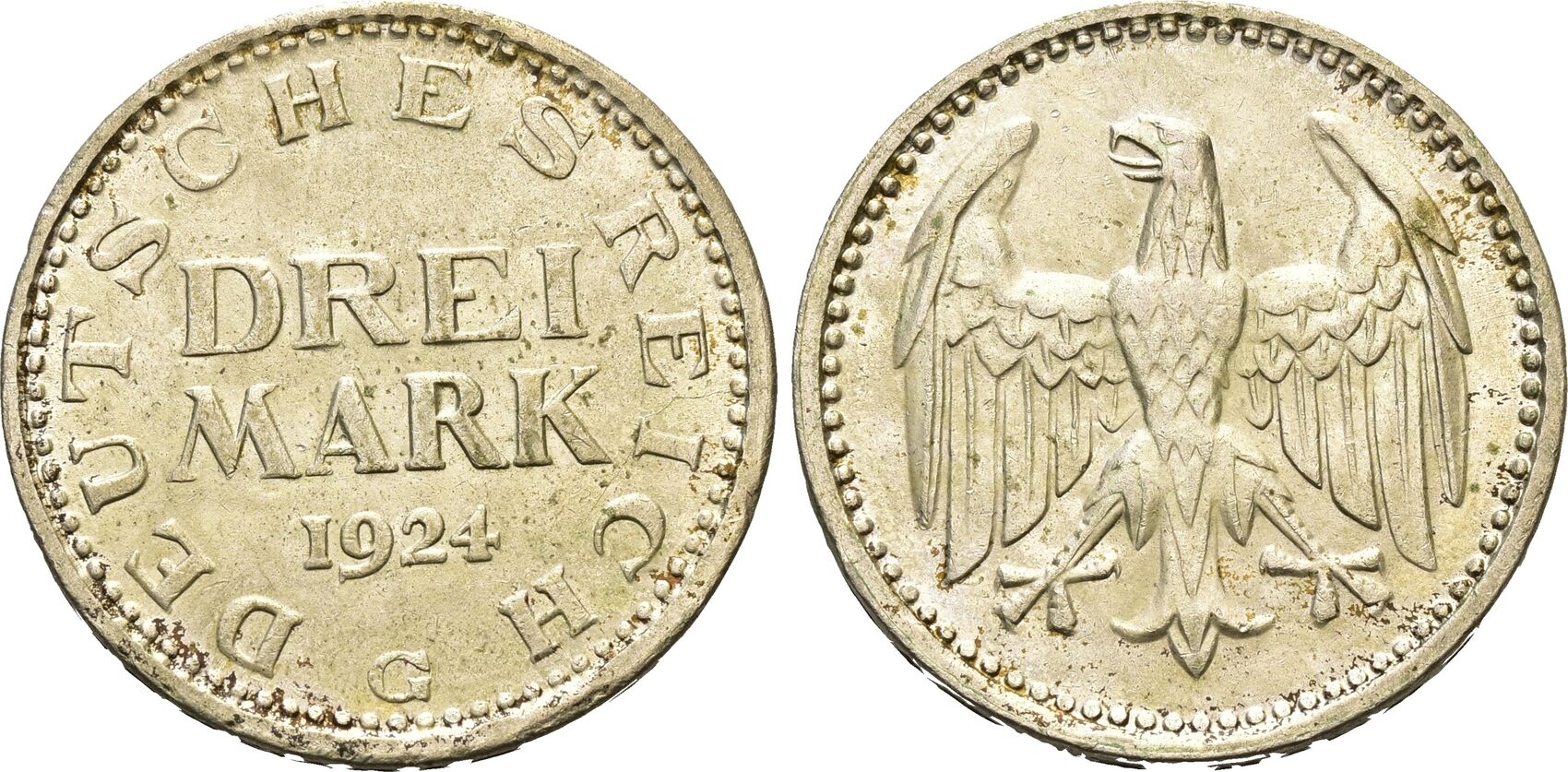 Weimarer Republik, 3 Mark 1924 G, UNC- | MA-Shops