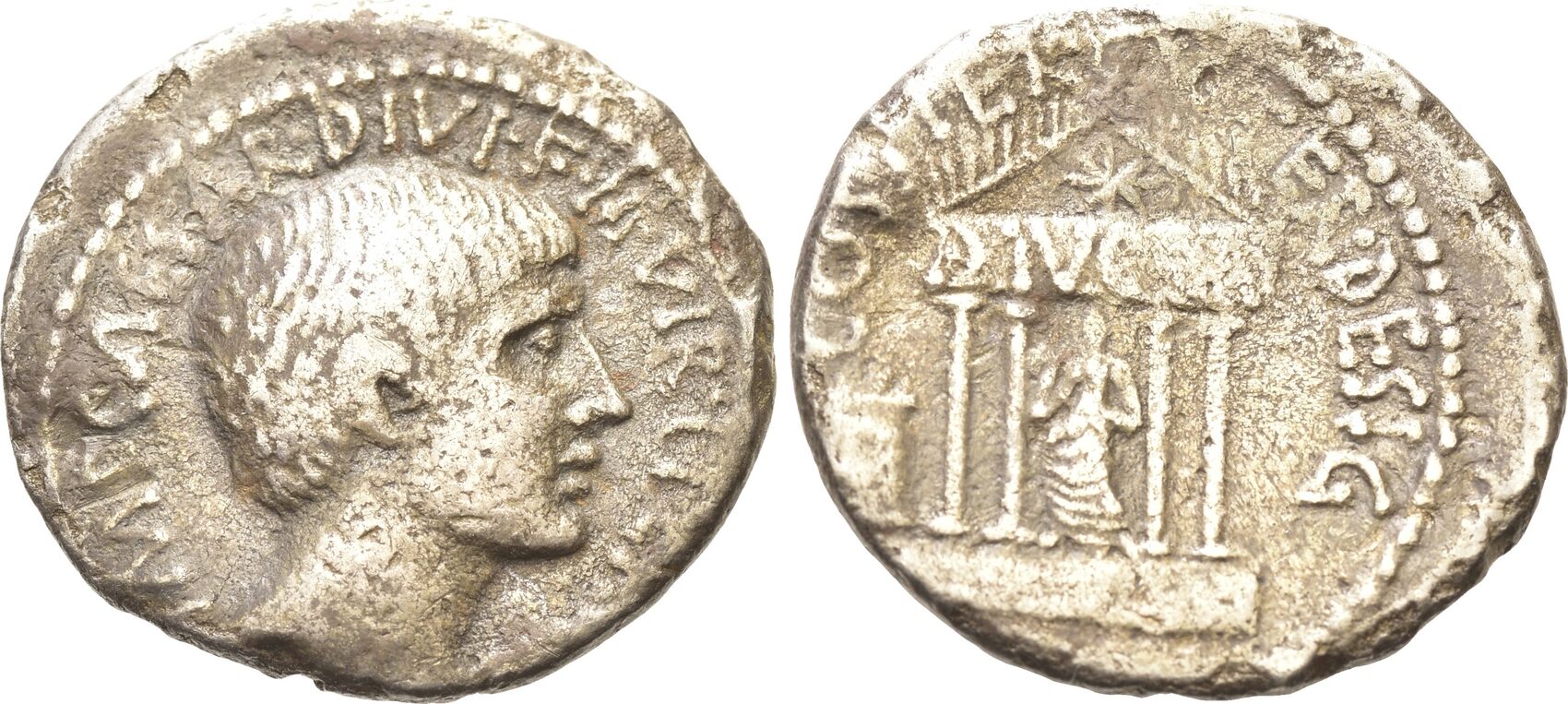 Römisches Republik, Denar ca. 36 v. Chr., Caius Octavius (Augustus), 44 ...