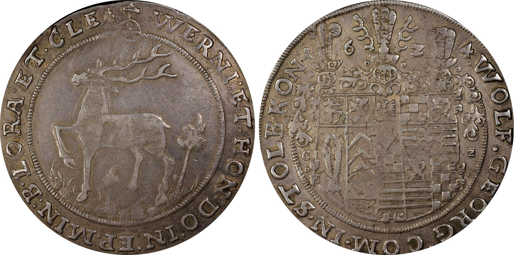 Stolberg - Stolberg, Reichstaler 1624, Wolfgang Georg, 1615-1631, PCGS ...
