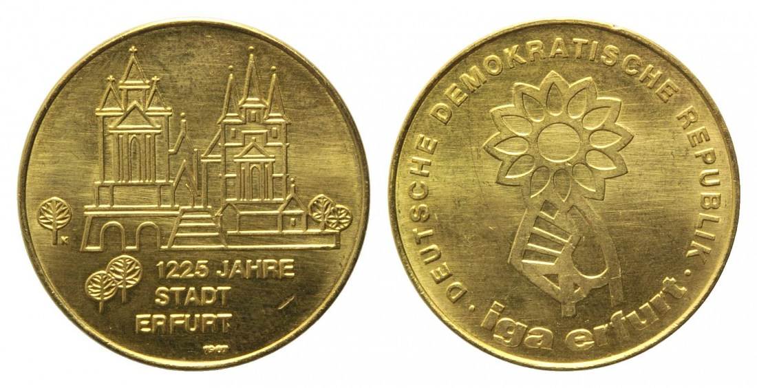 DDR, Gold-Medaille 1967, 1225 Jahre Stadt Erfurt / IGA Erfurt, selten ...