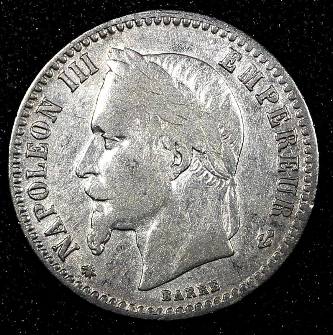 50 Centimes FRANCE Napoleon III Silver 1864 A 1st Year Type KM#814.1 ...