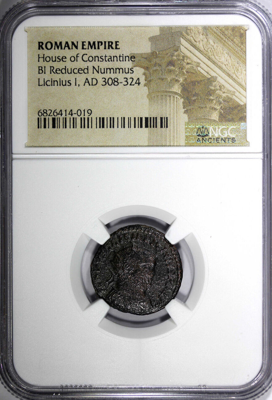 308 AD ROMAN Licinius I AS CAESAR AD 308-324 BI REDUCED NUMMUS /JUPITER ...