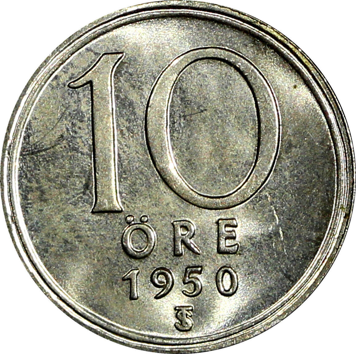 10 Öre 1950 Sweden Gustaf V (1907-1950) Silver 1950 UNC KM# 813 (22 060) | MA-Shops