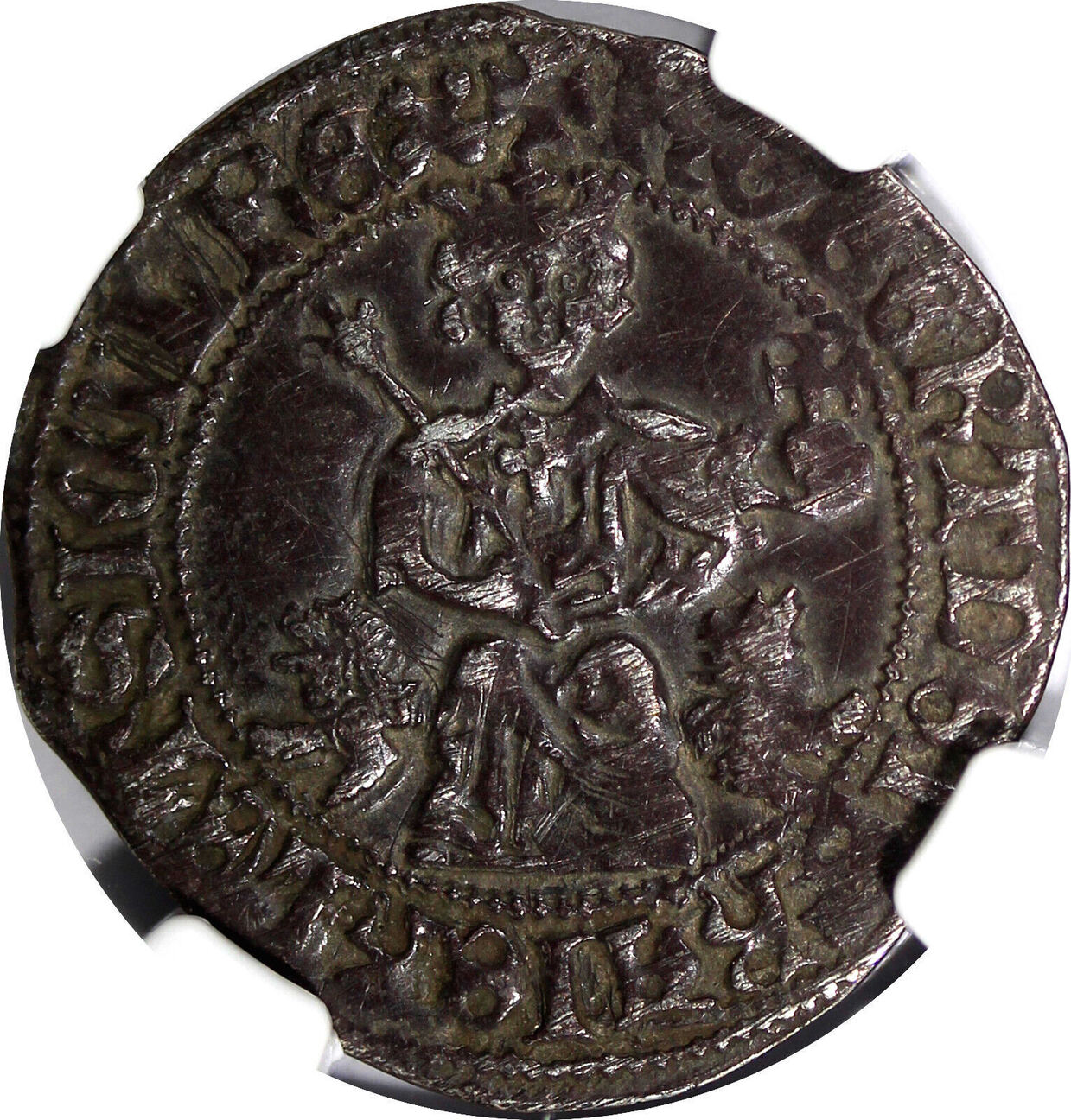 ITALY Naples Robert D'anjou Silver (1309-43) 1 Gigliato NGC XF DETAILS (13) | MA-Shops