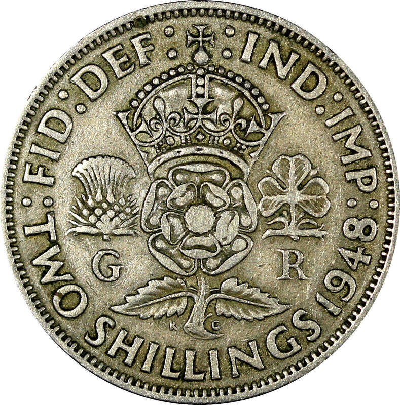 1948 Florin 1948 Great Britain George VI 2 Shillings 28.5mm KM# 865 (21 ...