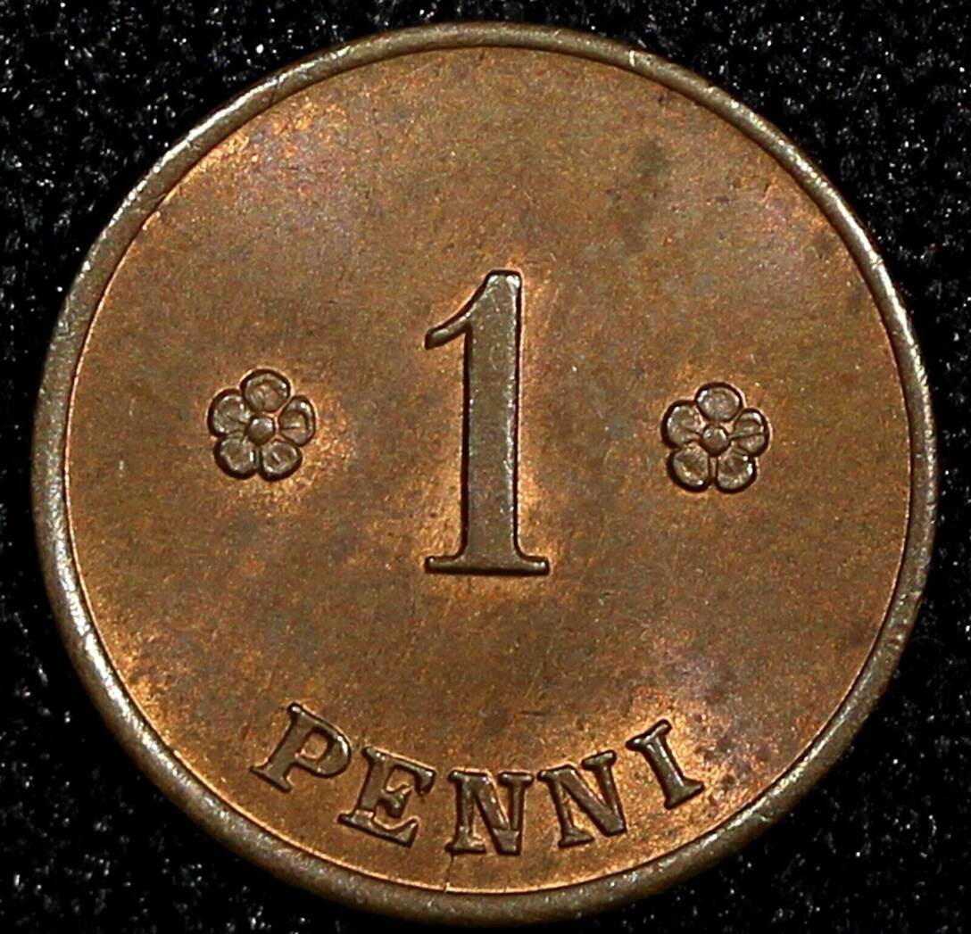 1 Penni FINLAND Copper 1923 UNC KM# 23 (24 156) | MA-Shops