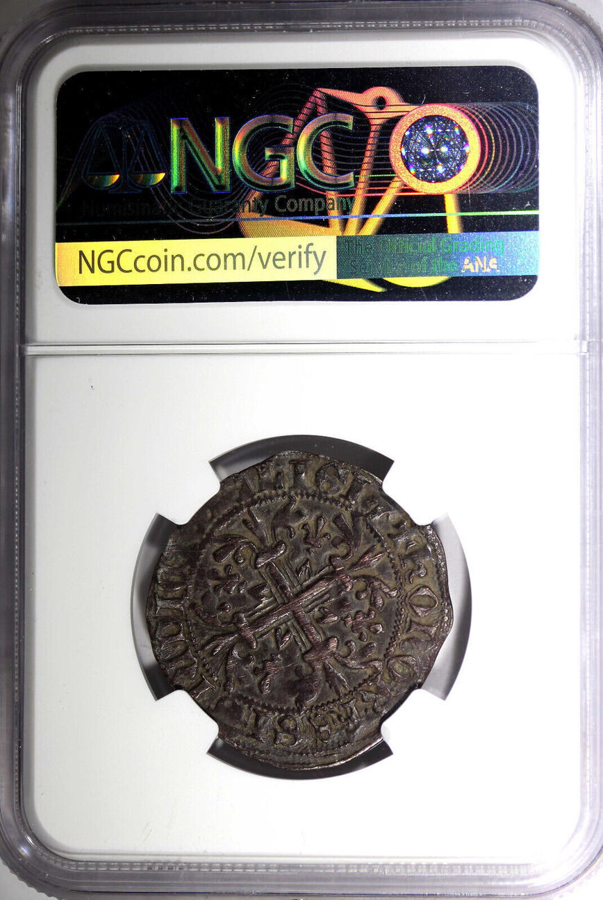ITALY Naples Robert D'anjou Silver (1309-43) 1 Gigliato NGC XF DETAILS (13) | MA-Shops