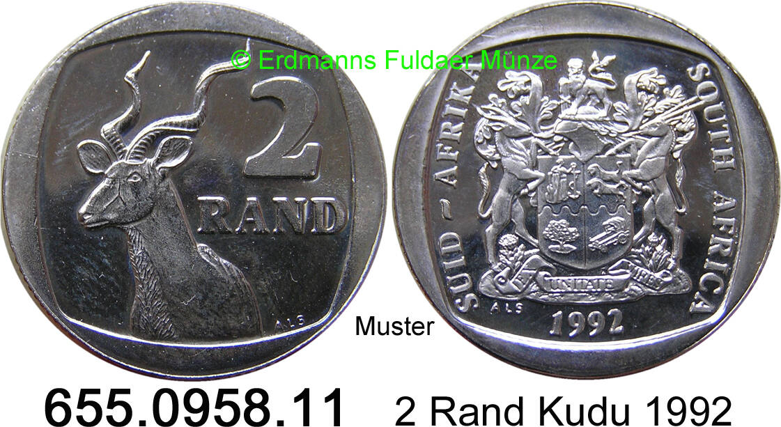 Südafrika 2 Rand 1992 *176 KM139 Kudu. 655.0958.11 unc | MA-Shops