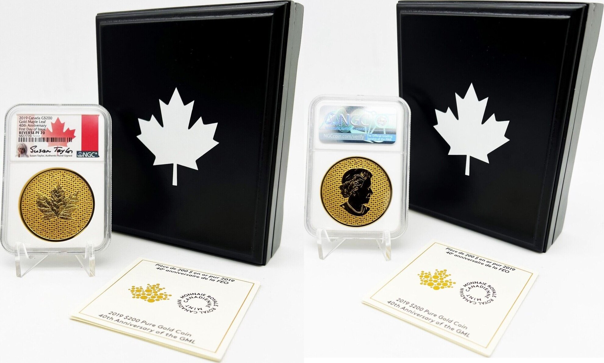 Canada Coins 2019 Canada 200$ 40th Anniversary of the Gold Maple Leaf ...