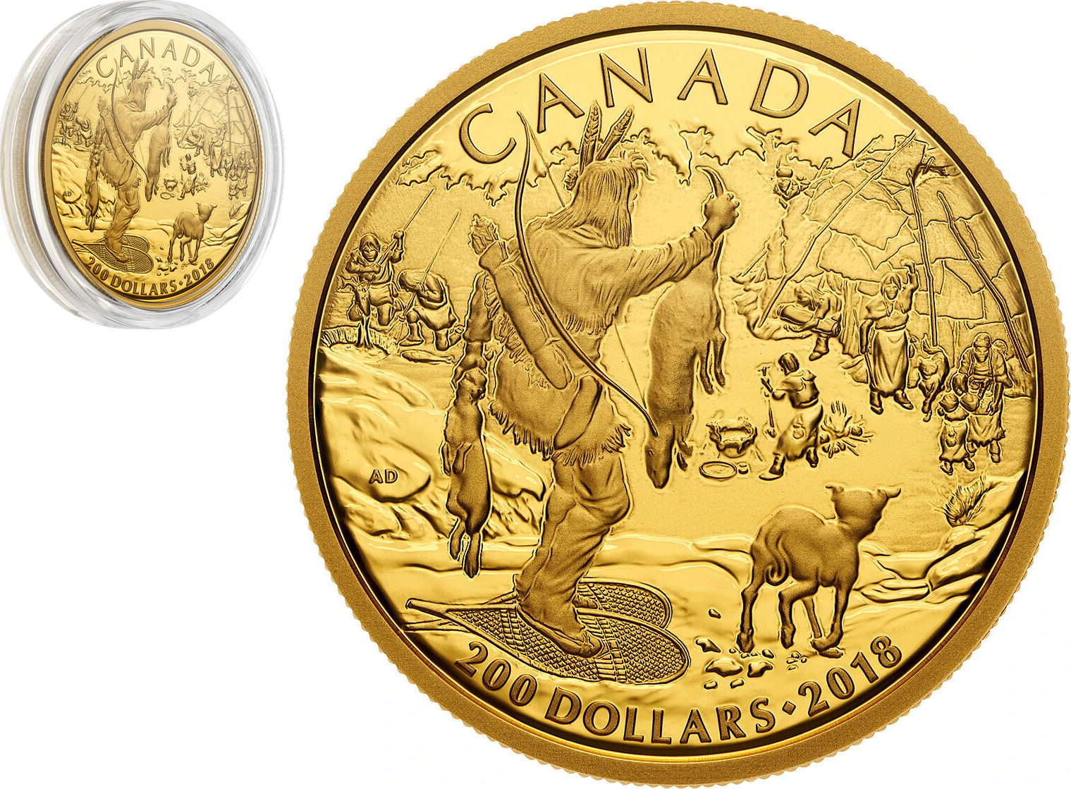 Canada Coins 2018 Canada 200$ Early Canadian History First Nations 1/2 ...