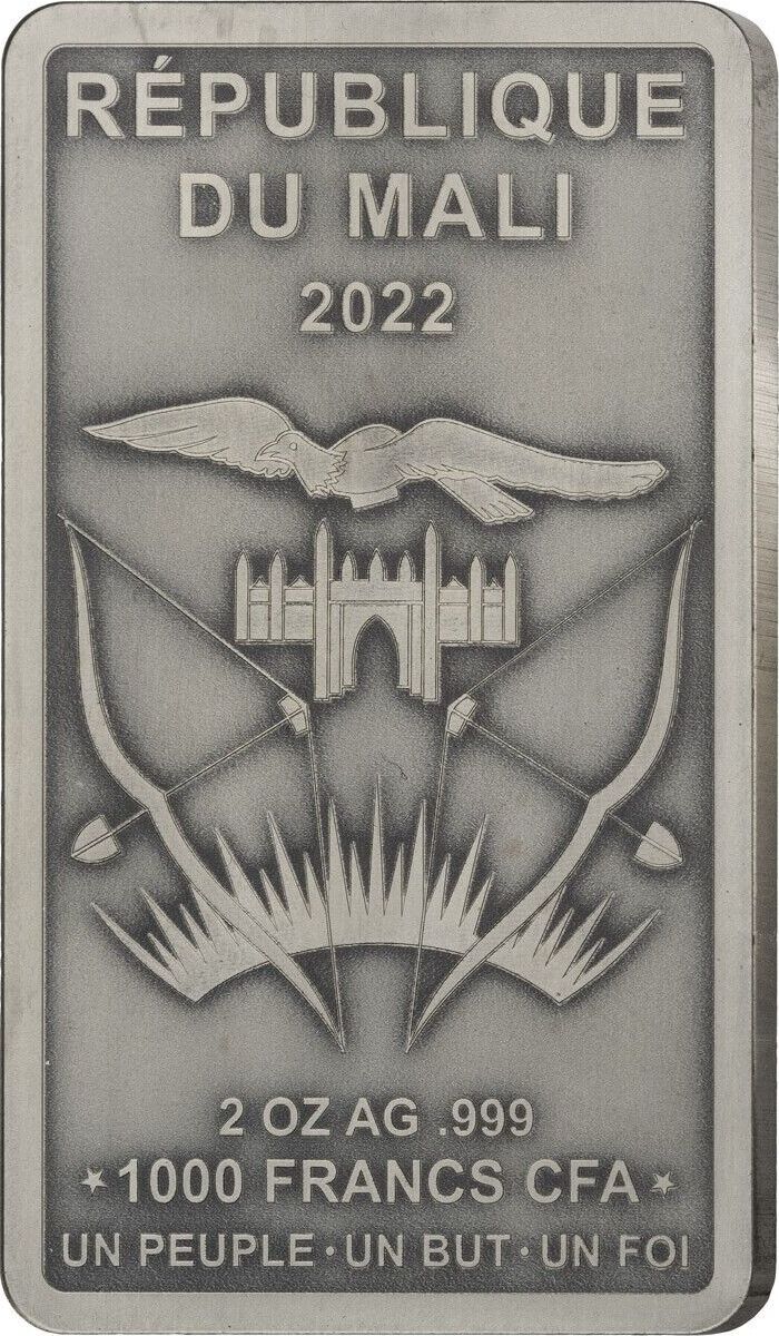 Mali 1000 Francs 2022 ICONS OF HERITAGE EGYPT Onyx 2 oz Silver Coin ...