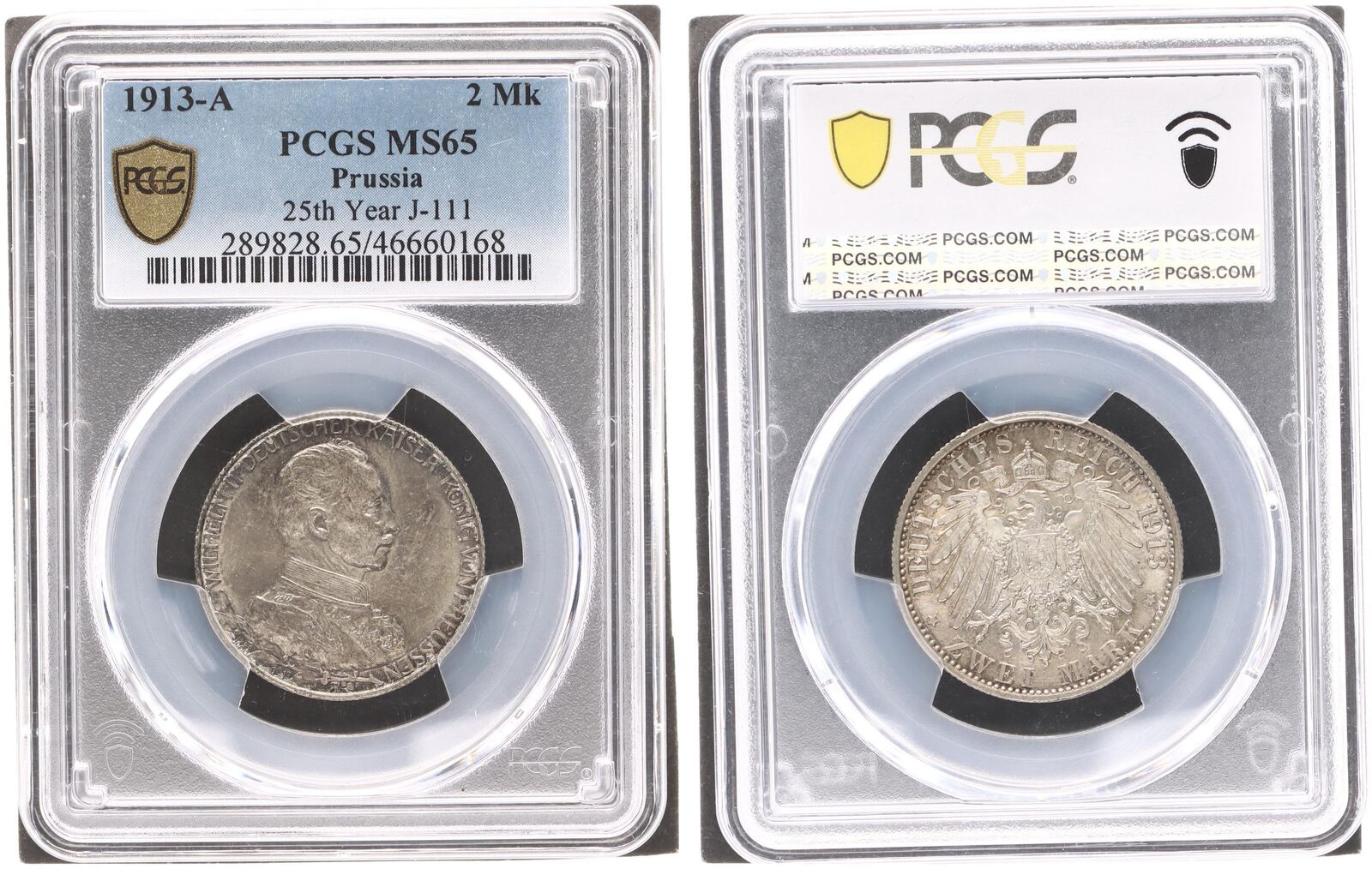 Prussia 1913-A 2 Mark Preußen 1913 A Prägefrisch/Stempelglanz PCGS ...