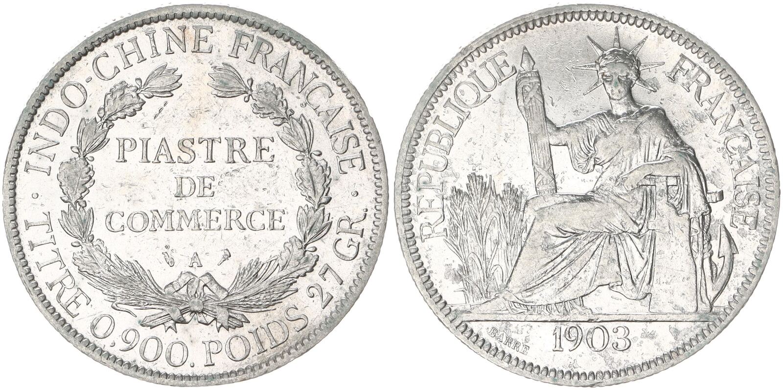 Frankreich 1 Piaster 1903 A Französisch Indochina, Piastre de Commerce ...