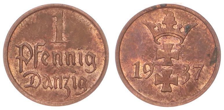 Polen/Freie Stadt Danzig 1 Pfennig 1937 UNC-. | MA-Shops