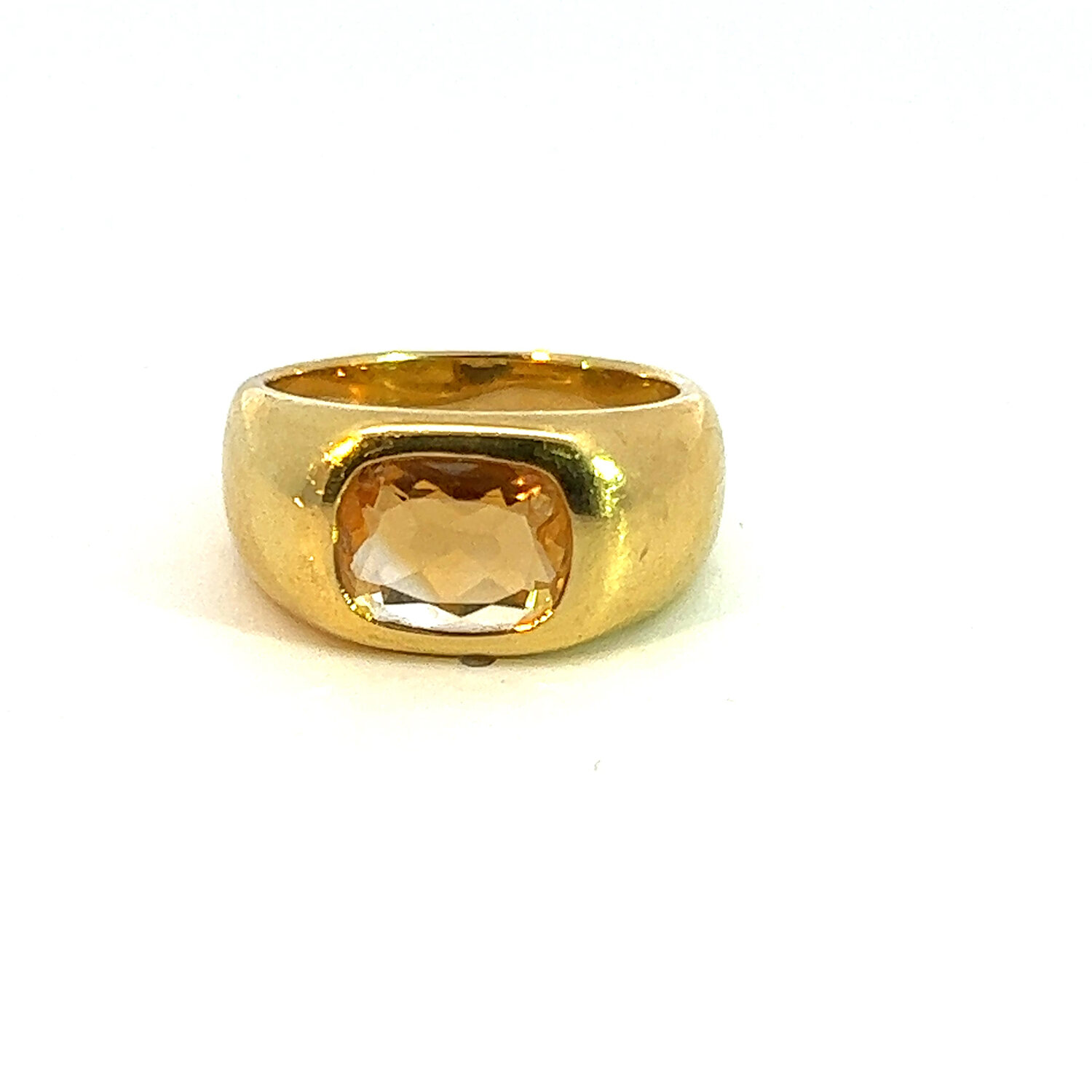 750 Gold Ring mit Zitrin 10,3g, Ringgröße 53 | MA-Shops