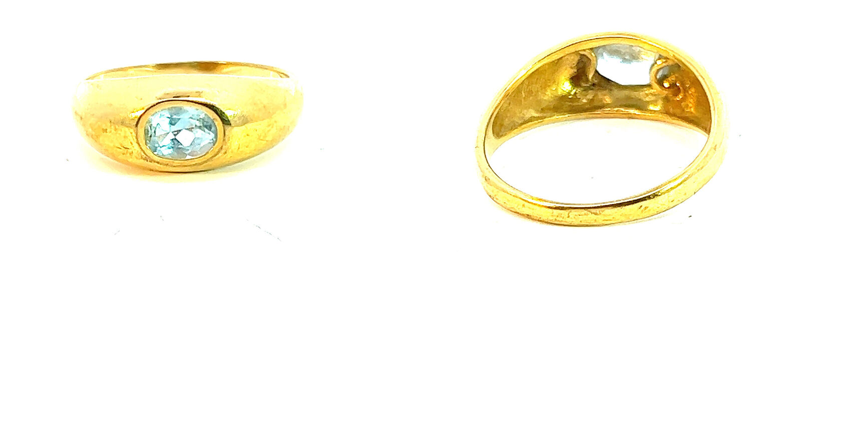 333 Gold Ring, Gold 333, mit Blautopas, 4g, Ringgröße 60 Sehr gut sehe ...