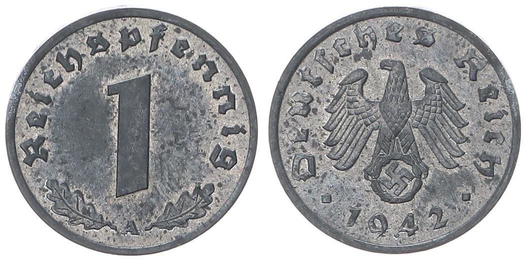 Deutschland / Drittes Reich 1 Pfennig 1942 A CH/GEM UNC | MA-Shops