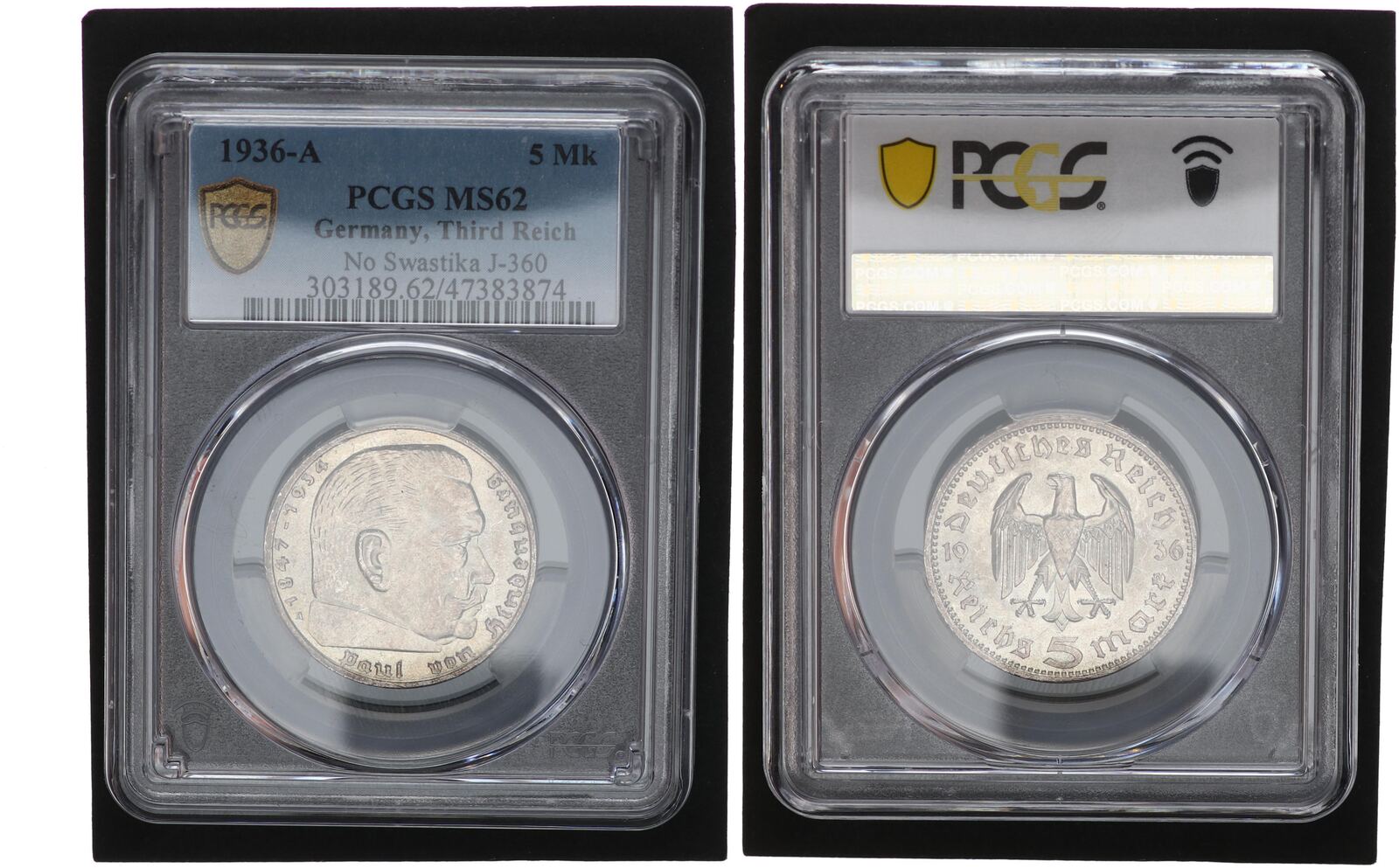 Drittes Reich - Deutschland 5 Mark 1936 A 3. Reich 5 Reichsmark Paul ...