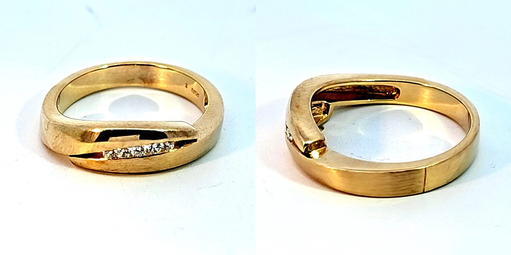 375 Gold Ring mit Zirkonen, 4g, Ringgröße 56 Sehr gut, siehe Fotos und ...