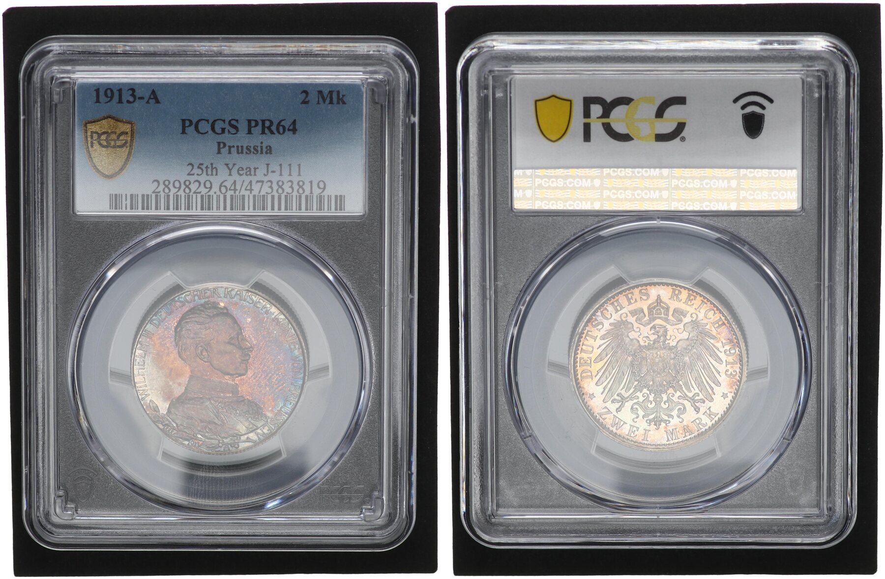 Preußen 2 Mark 1913 A Wilhelm II. - 25 jähriges Regierungsjubiläum PCGS ...