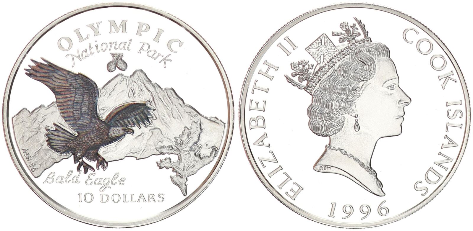Cook Islands 10 Dollar 1996 1 Unze Feinsilber Nationalpark - Adler ...