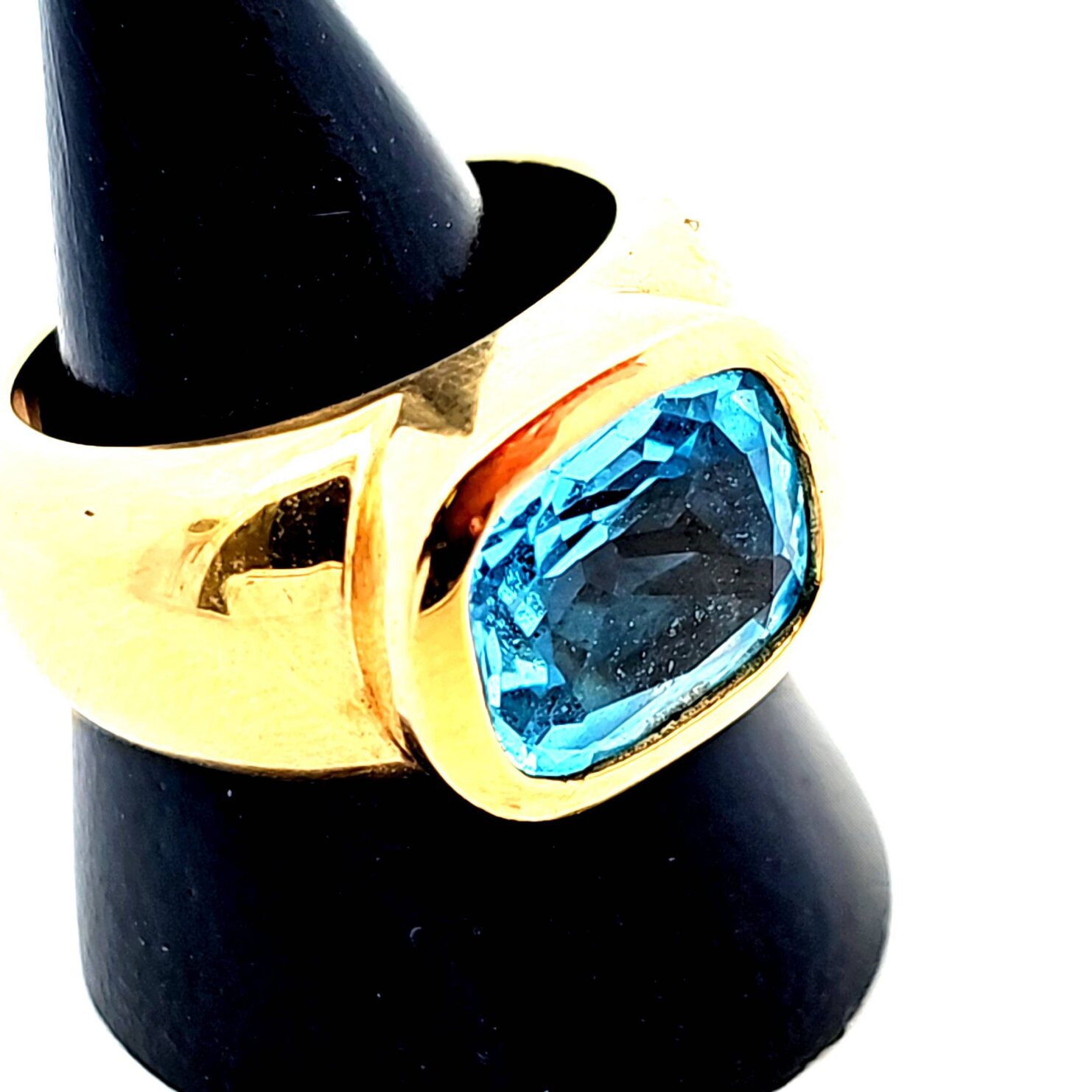 333 Gold Ring mit Blautopas, Ringgröße 56 (Unisex Ring) Sehr gut, siehe ...