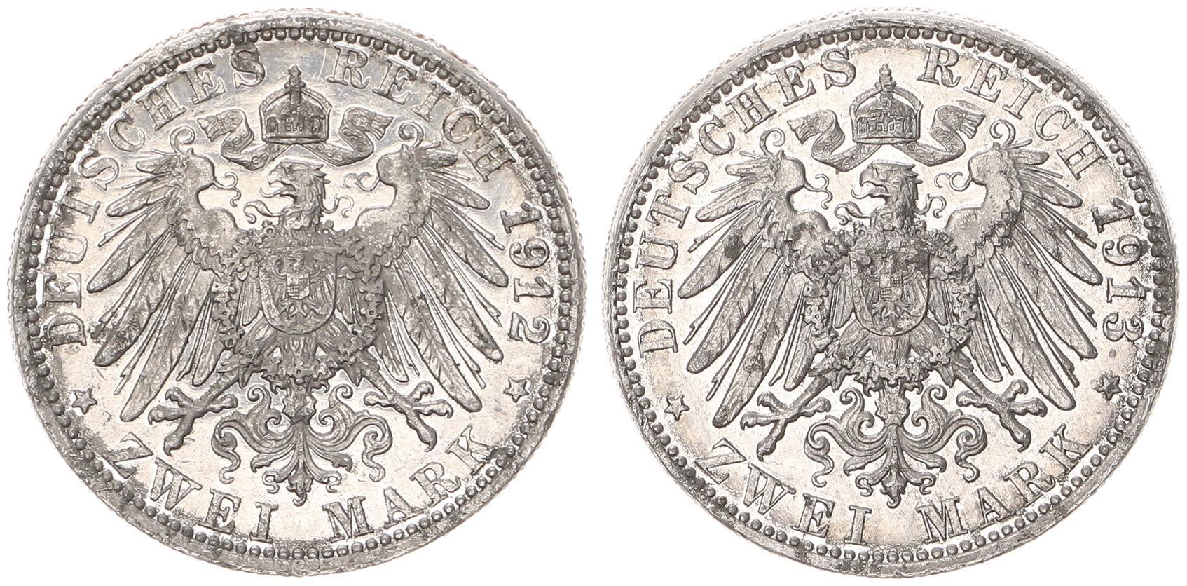 Deutschland / Kaiserreich / Preußen 2 Mark Probe Kopplung von ...