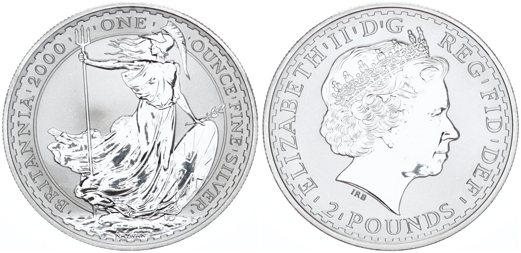 GB - Great Britain - England 2 Pounds 2000 2 Pfund Britannia 1 Unze CH ...