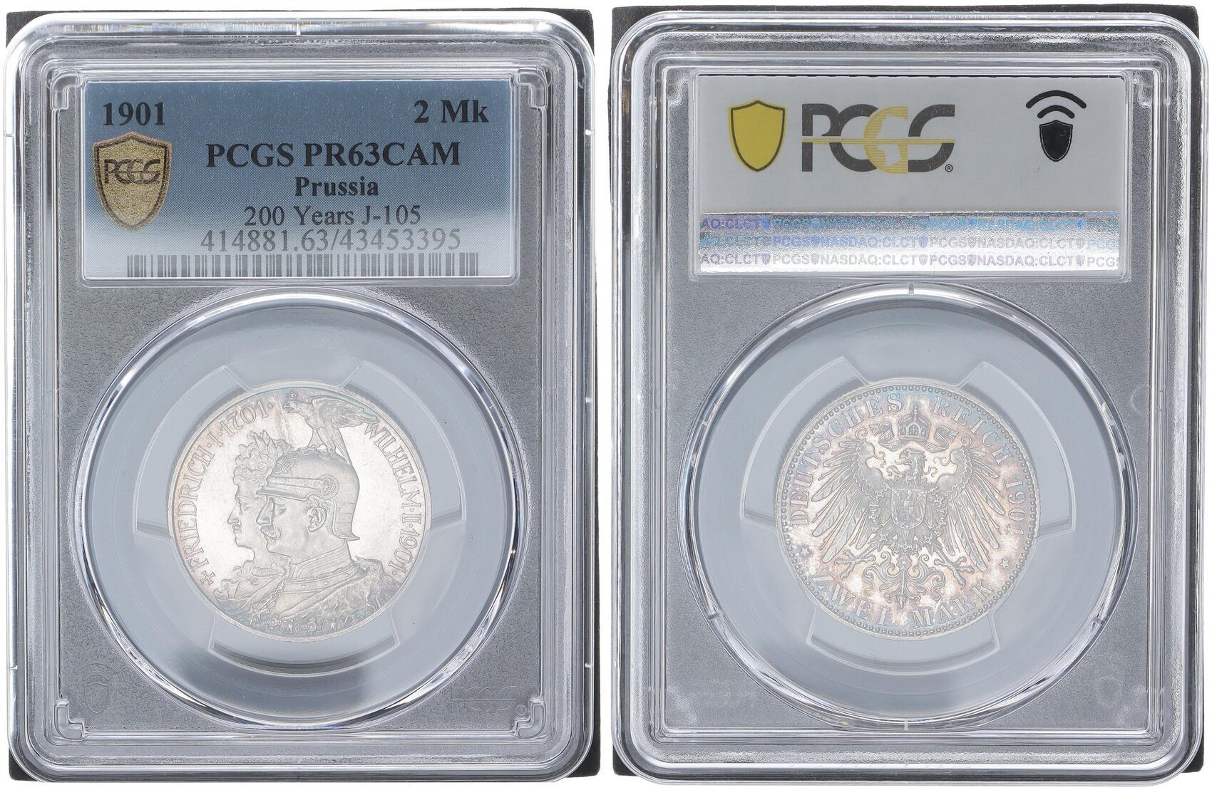 Preußen - Deutsches Kaiserreich 2 Mark 1901 A 200 Jahre Preußen - PCGS ...