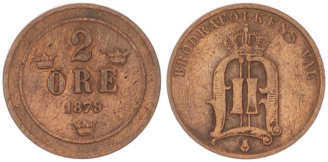 Schweden 2 Öre 1879 Oskar II. (1872-1907) VF | MA-Shops