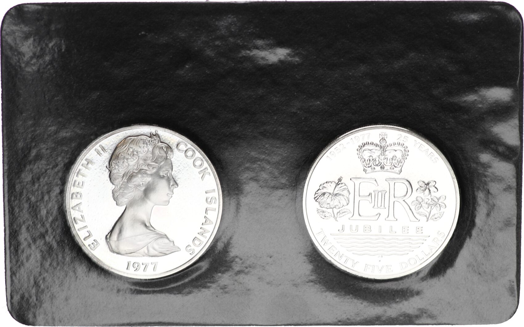 Cook Islands 2x 25 Dollars 1977 25 jähriges Regierungsjubiläum von ...