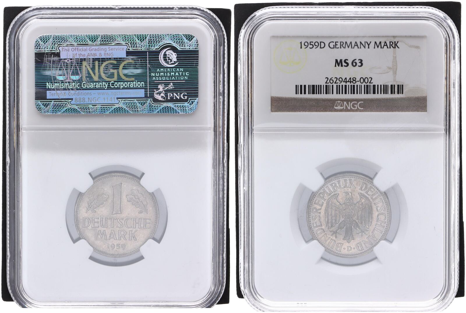 Deutschland 1 DM 1959 D Kursmünze NGC MS 63 | MA-Shops