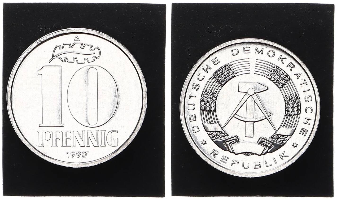DDR 10 Pfennig 1990 A Aluminium Stempelglanz- Export | MA-Shops