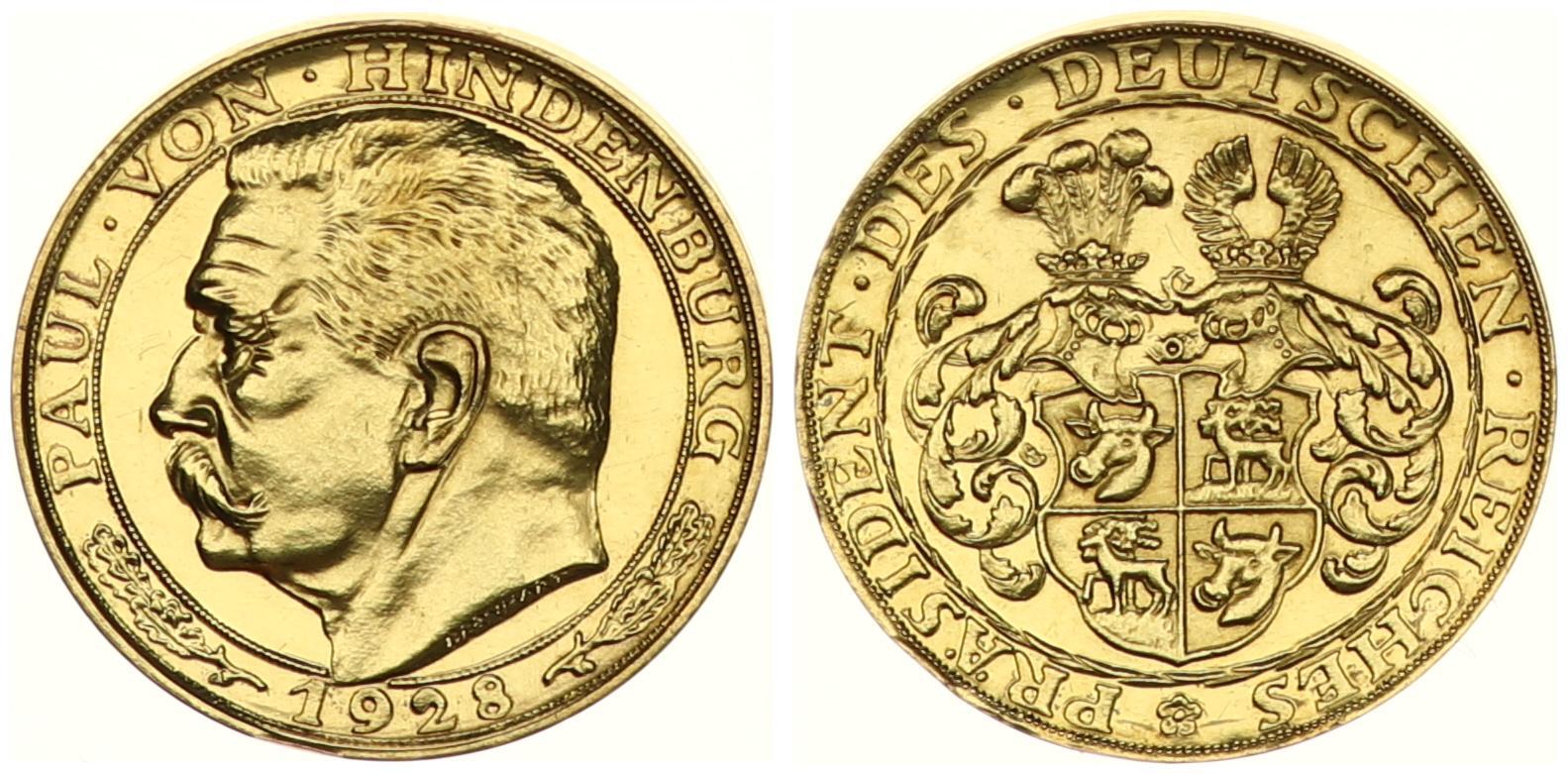 Deutschland - Weimarer Republik Goldmedaille in 20 Mark Größe 1928 ...