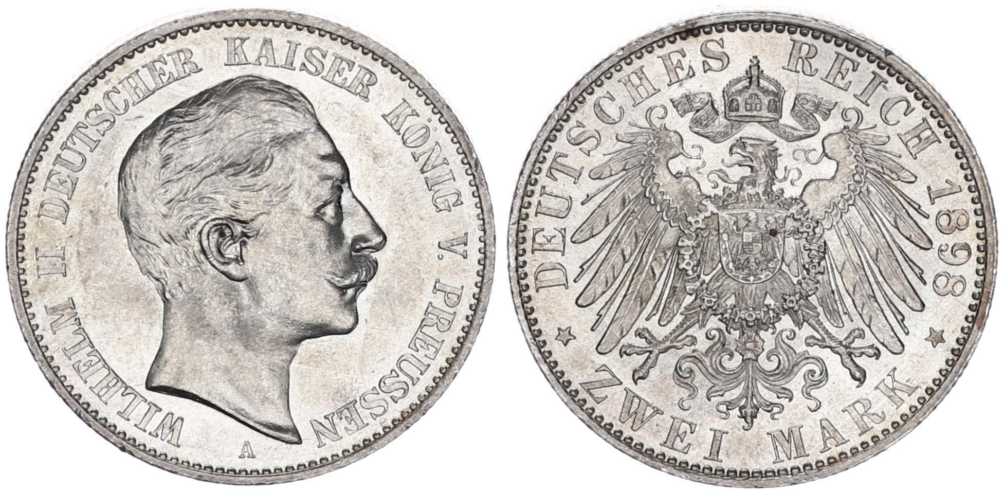 Preussen - Deutsches Kaiserreich 2 Mark 1898 A Preußen 2 Reichsmark ...