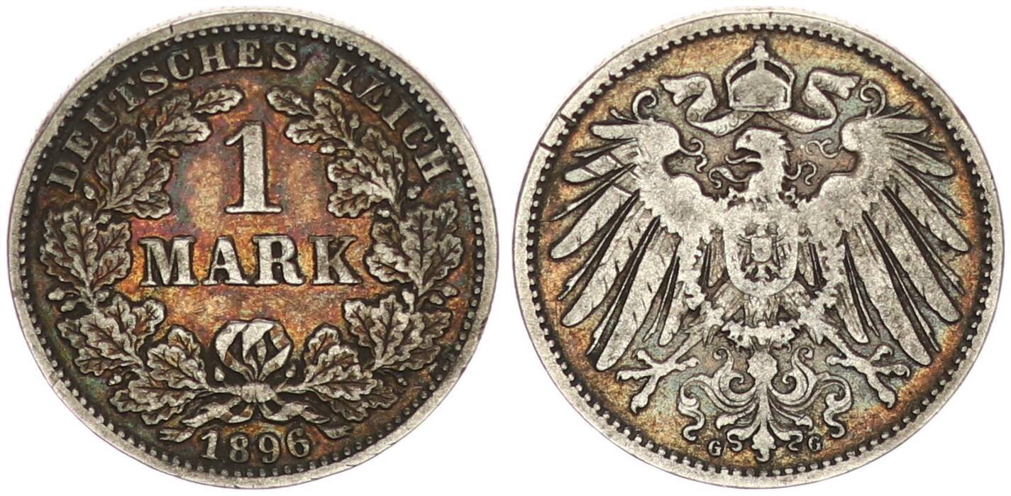 Deutsches Kaiserreich 1 Mark 1896 G Reichsmark mit kleinem G ...