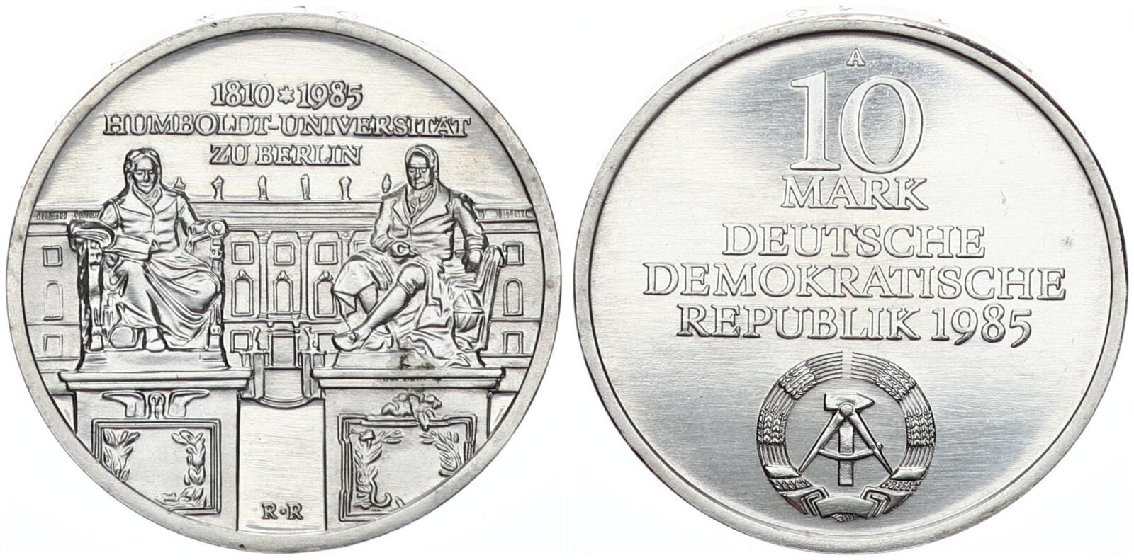 Deutschland - DDR 10 Mark 1985 Humboldt Universität Berlin CH/GEM UNC ...