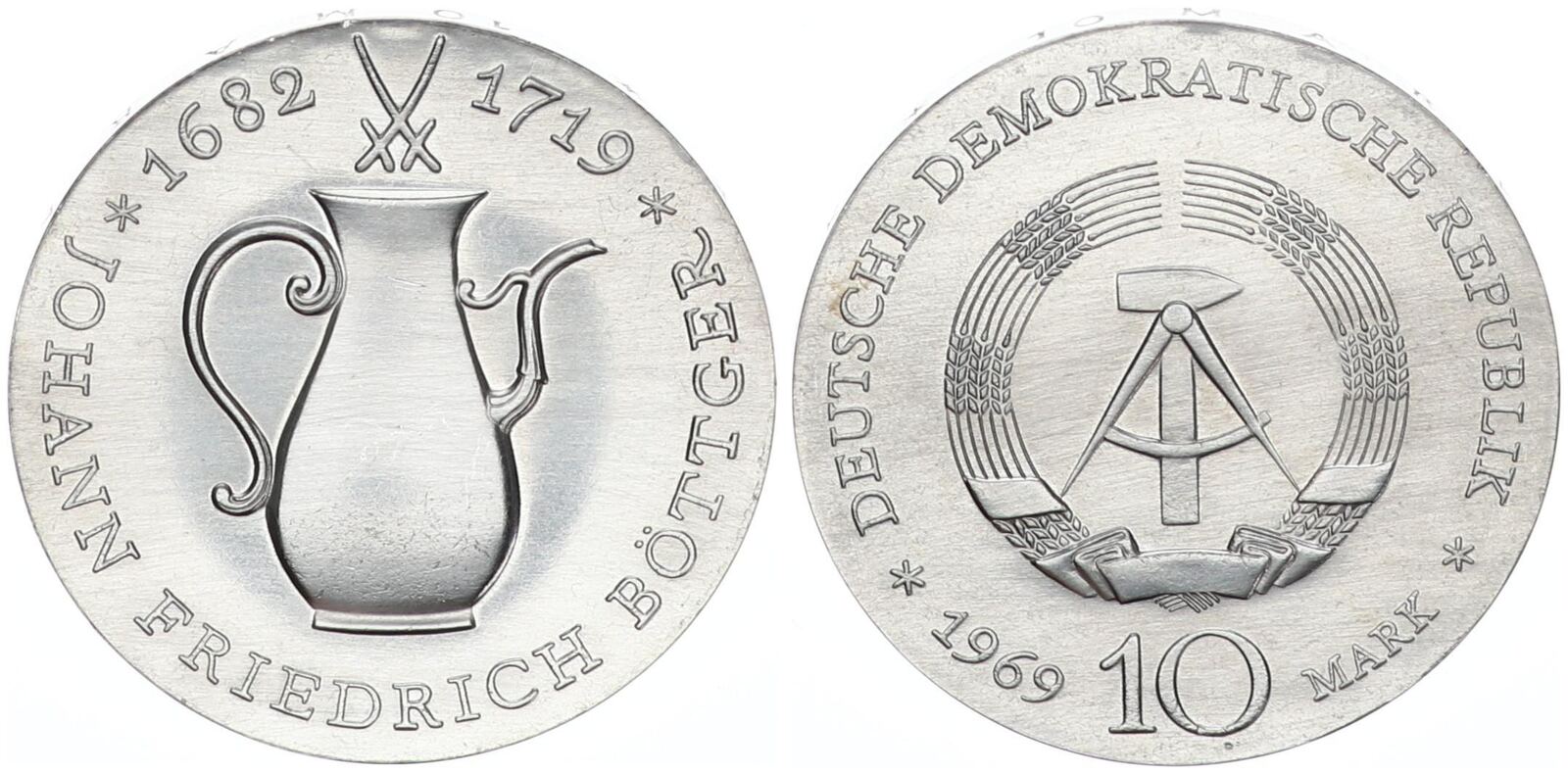 DDR 10 Mark 1969 Johann Friedrich Böttger - Deutsche Demokratische ...