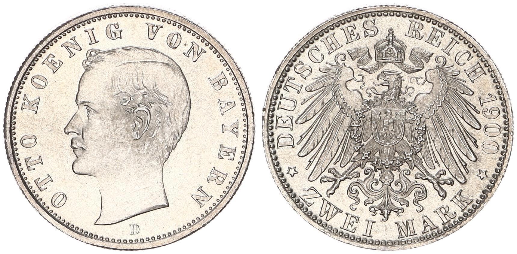 Deutschland / Kaiserreich / Bayern 2 Mark 1900 D Otto CH UNC | MA-Shops