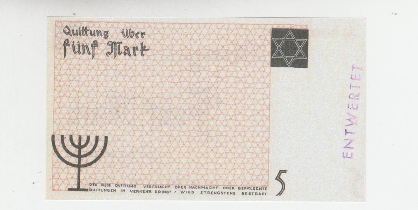 Drittes Reich - Polen Lodz - Ghetto Litzmannstadt 5 Mark Schein ...