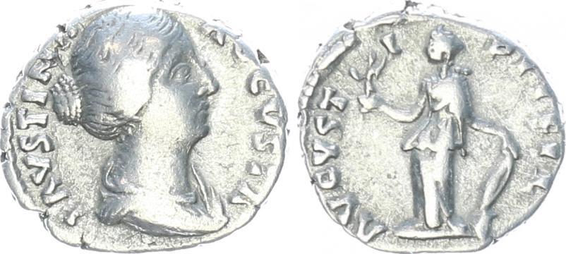 Antike / Kaiserzeit, Faustina II 147-176 Faustina Filia (II) Denar Venus n.l. stehend VF | MA-Shops