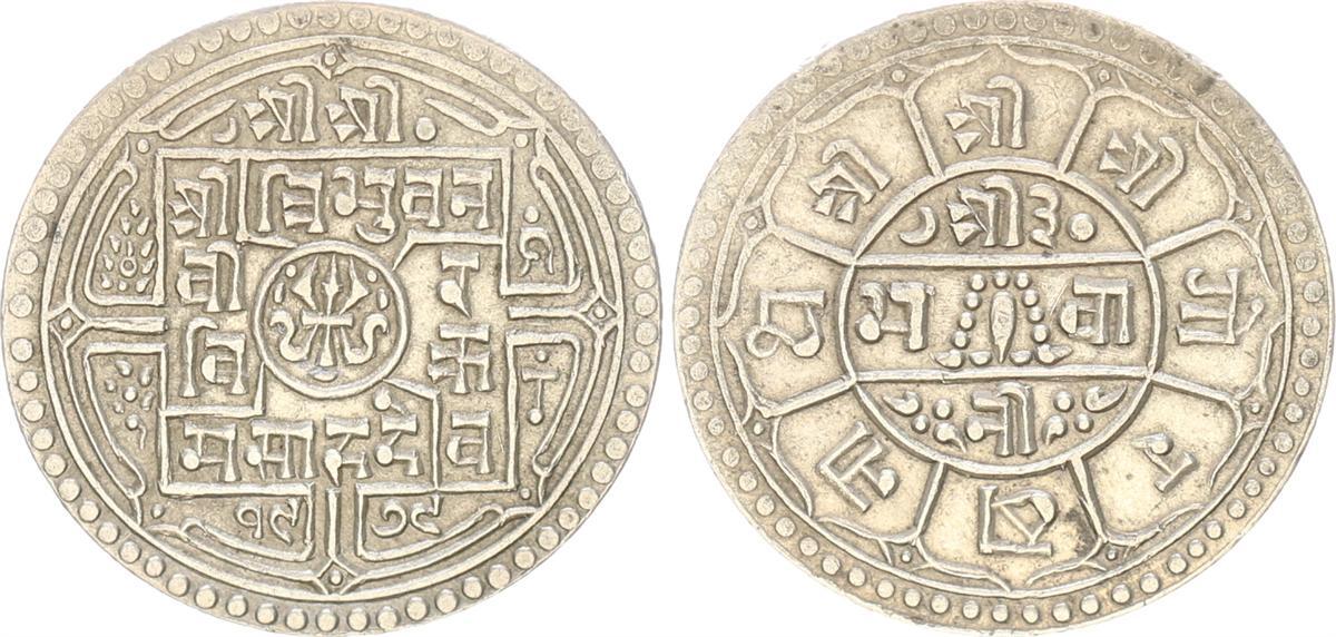 Asien - Nepal ca. 1930 Nepal 2 Mohar coin of Nepal, minted from 1911 ...