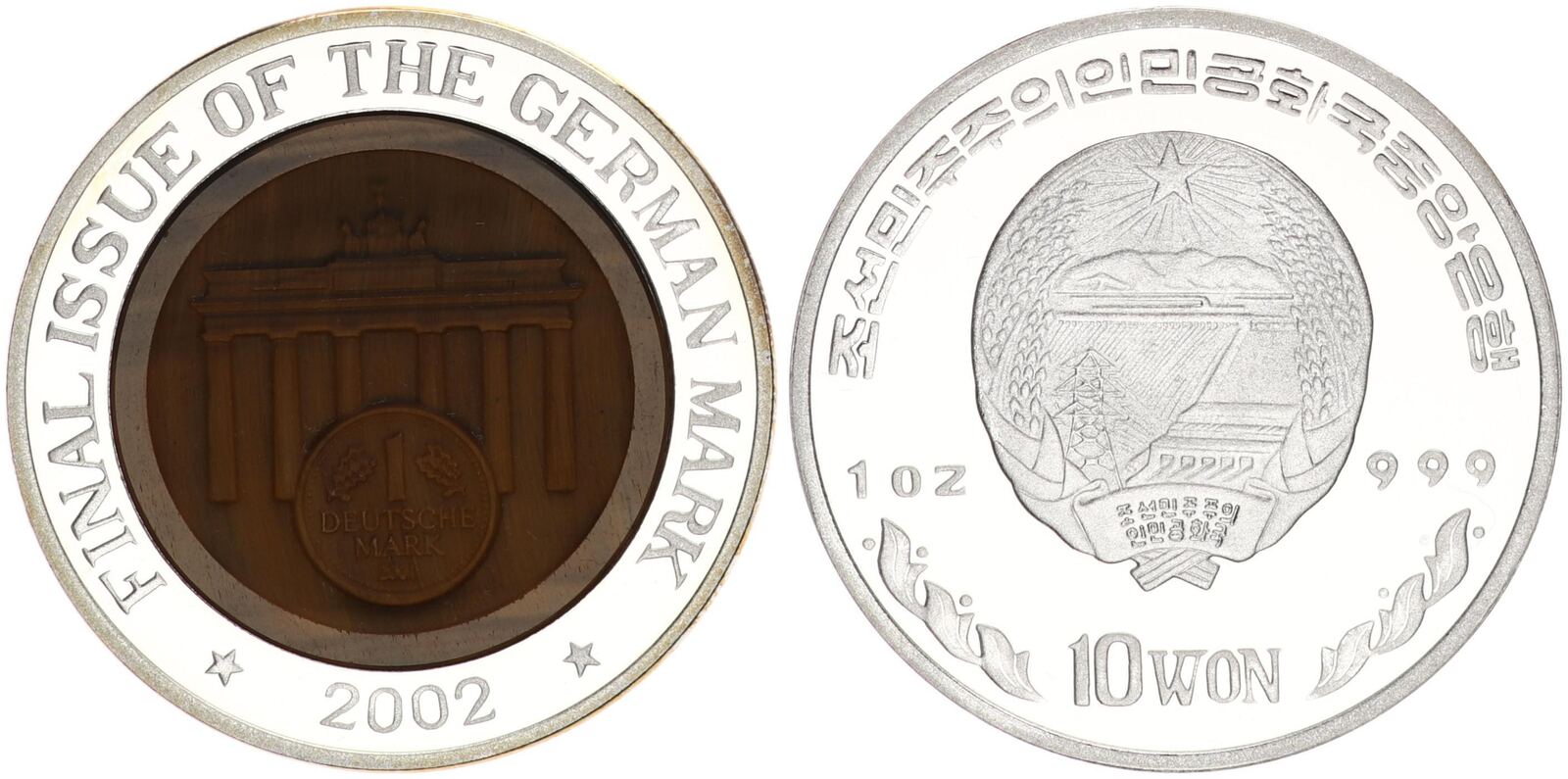 Nordkorea 10 Won 2002 Final Issue of the German Mark Proof | MA-Shops