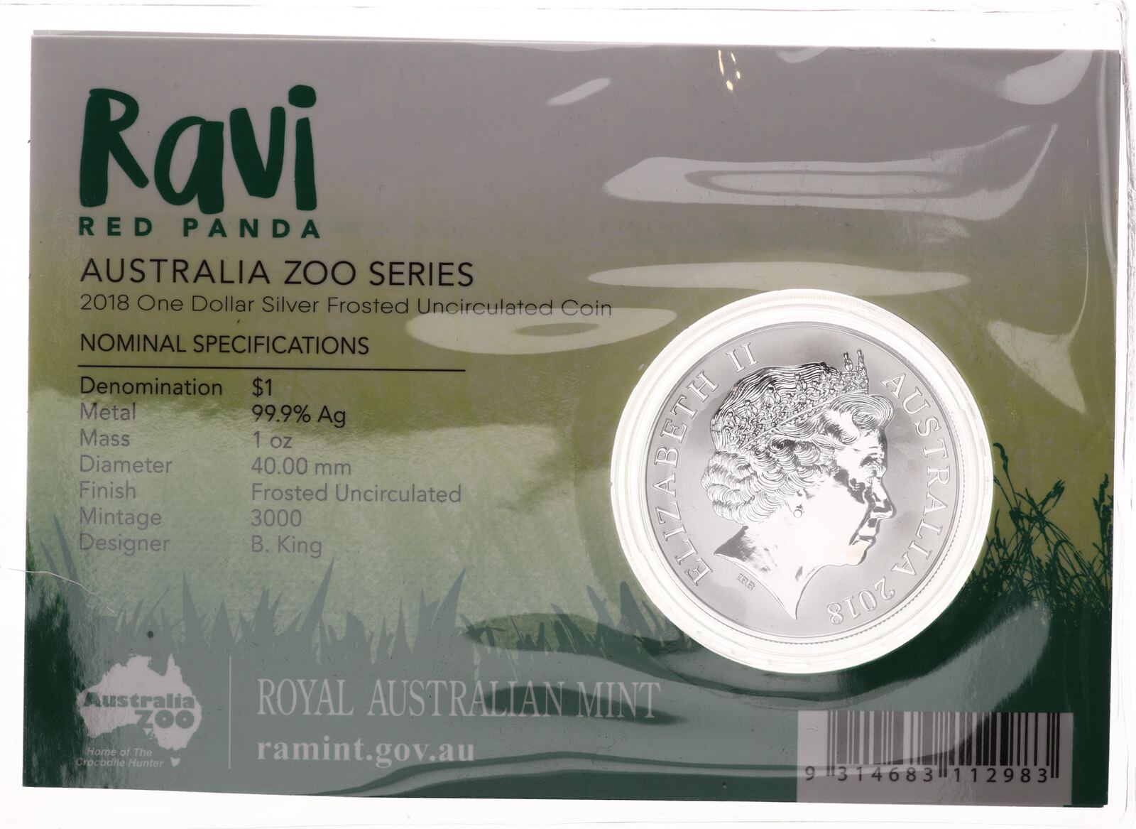 Australien 1 Dollar 2018 Ravi - Red Panda ptfr. | MA-Shops