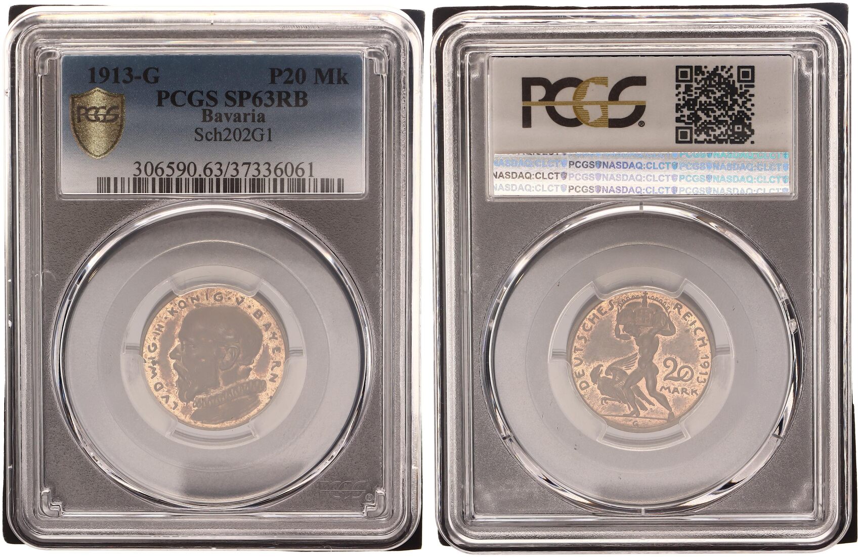 Deutschland / Kaiserreich / Bayern Probe 20 Mark 1913-G ...